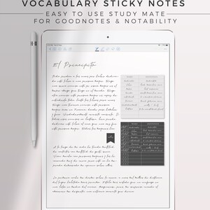 MONO Voca Sticky Notes | iPad Sticky Note, Digital Planner, Goodnotes ...
