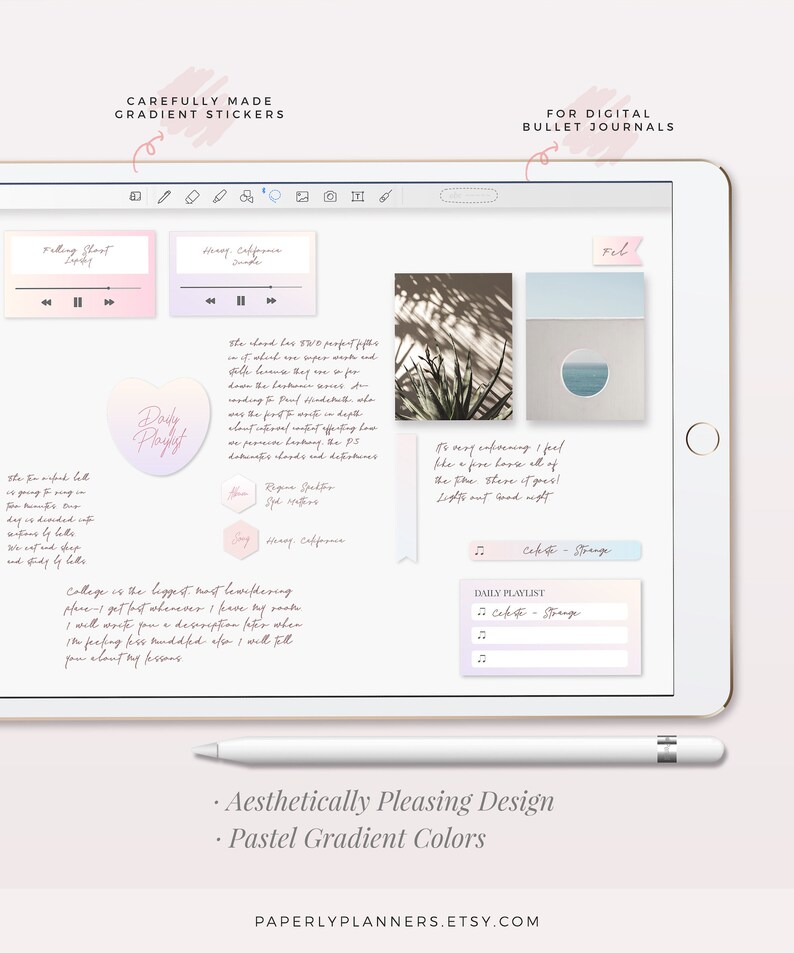 ICY PASTEL Music Playlist Stickers Goodnotes Edition - Etsy