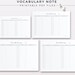 STUDENTS Voca Note Template, Printable Note Inserts, Vocabulary ...