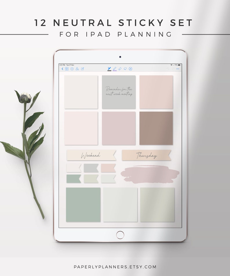 12 Neutral Sticky Notes Ipad Sticky Note Digital Planner - Etsy