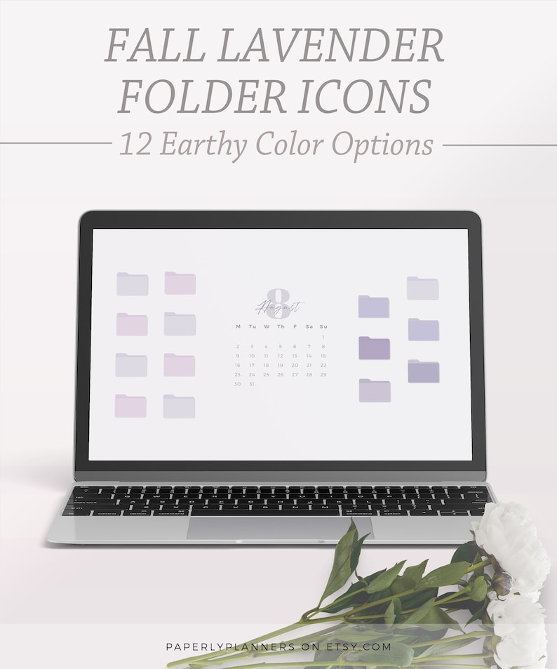 FALL LAVENDER Desktop Folder Icons | Mac and Windows, Customizable Icon ...