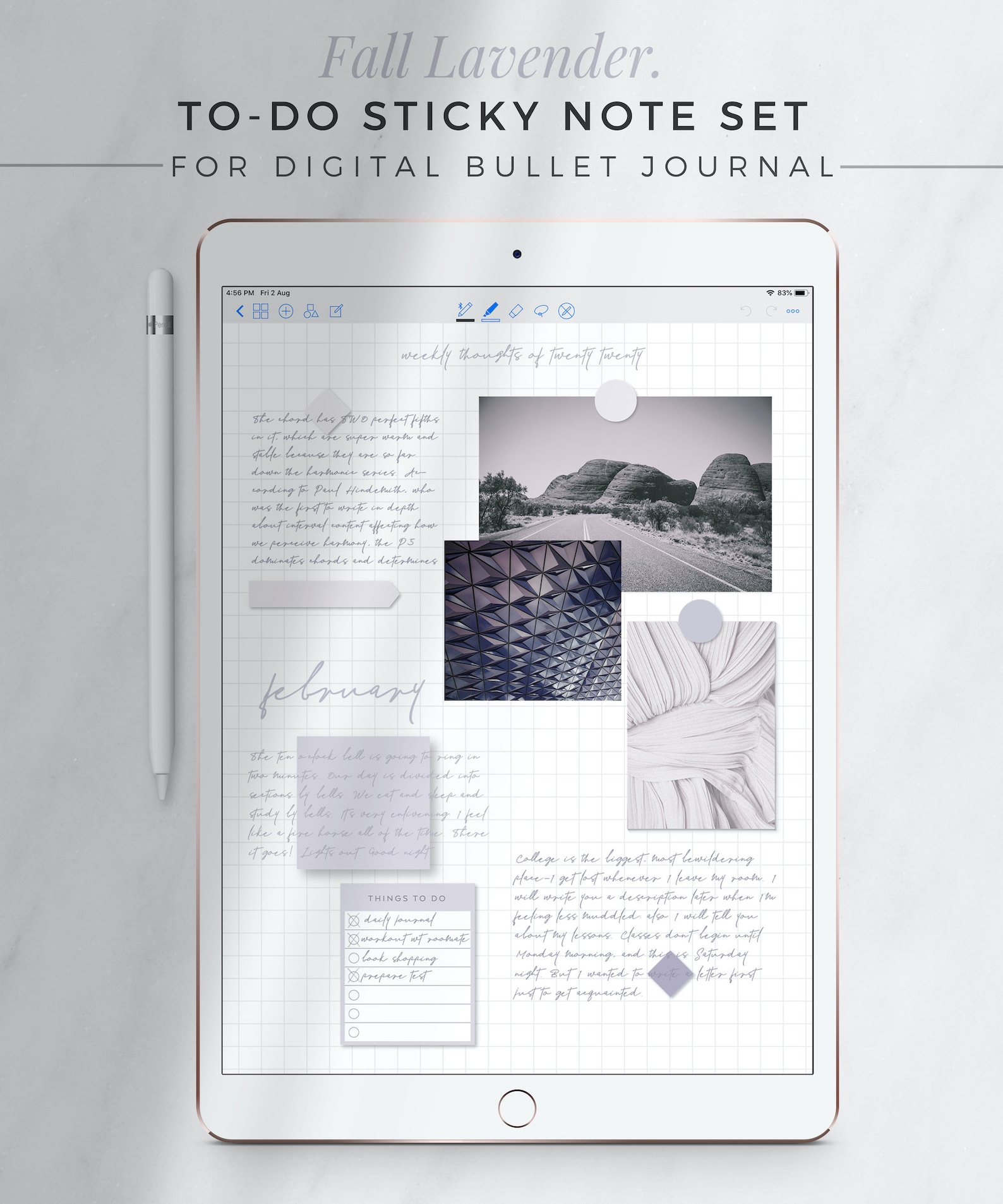 FALL LAVENDER To-do Sticky Notes | Digital Sticky Notes, Neutral iPad ...