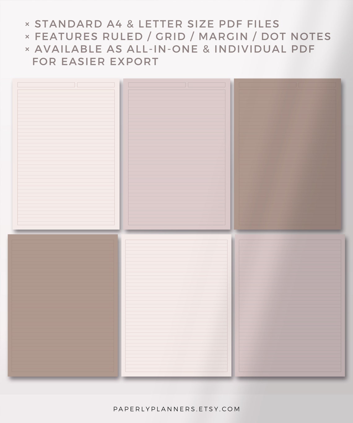 NEUTRAL Digital Note Template Neutral Goodnotes Template | Etsy