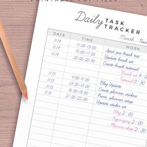Daily Task Planner, Printable Planner Inserts, Productivity Organizer ...