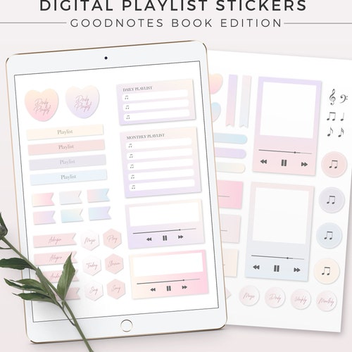 ICY PASTEL Music Playlist Stickers Goodnotes Edition - Etsy