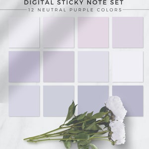 FALL LAVENDER Digital Sticky Note Set | Neutral Sticky Notes, iPad ...