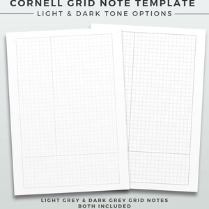 SIMPLE Cornell Grid Note Template | A4 & LETTER | Printable Note ...
