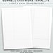 SIMPLE Cornell Grid Note Template A4 & LETTER Printable - Etsy