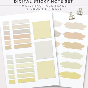BUTTER SAND Digital Sticky Note Set | Neutral Sticky Notes, iPad Sticky ...