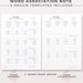 STUDENTS Word Association Template A5 & B5 Printable Note Inserts ...