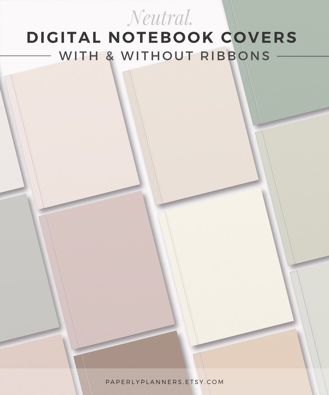 NEUTRAL Digital Note Covers GoodNotes Template Digital | Etsy