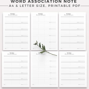 STUDENTS Word Association Template | A4 & LETTER | Printable Note ...
