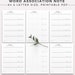 STUDENTS Word Association Template | A4 & LETTER | Printable Note ...