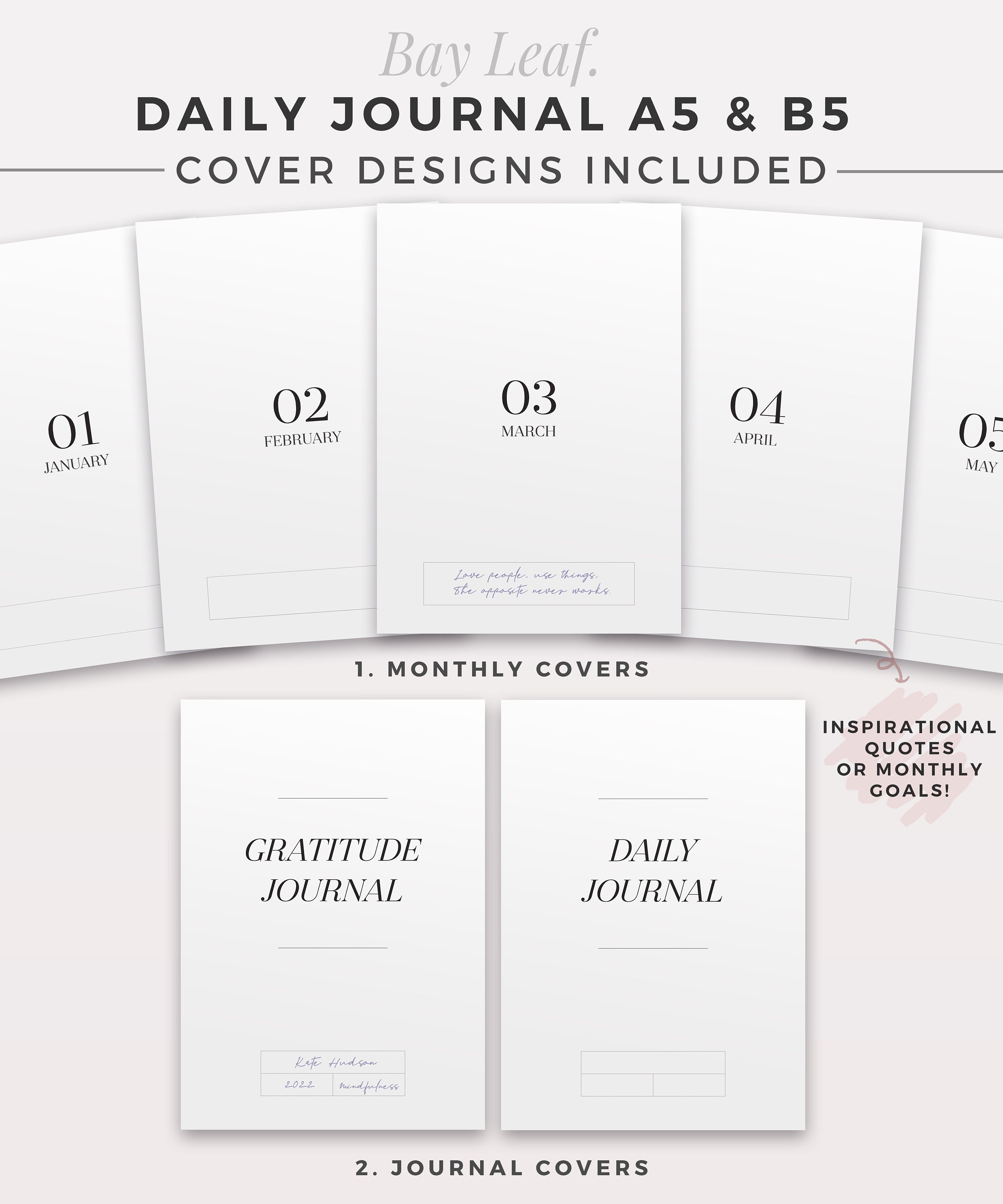 BAY LEAF Daily Journal A5 & B5 2-in-1 Journal Two Days - Etsy