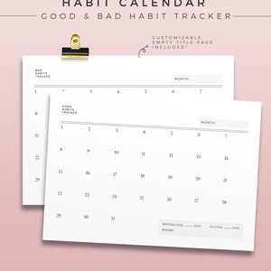 Monthly Habit Tracker, Printable Planner Inserts, Reward Chart Calendar ...