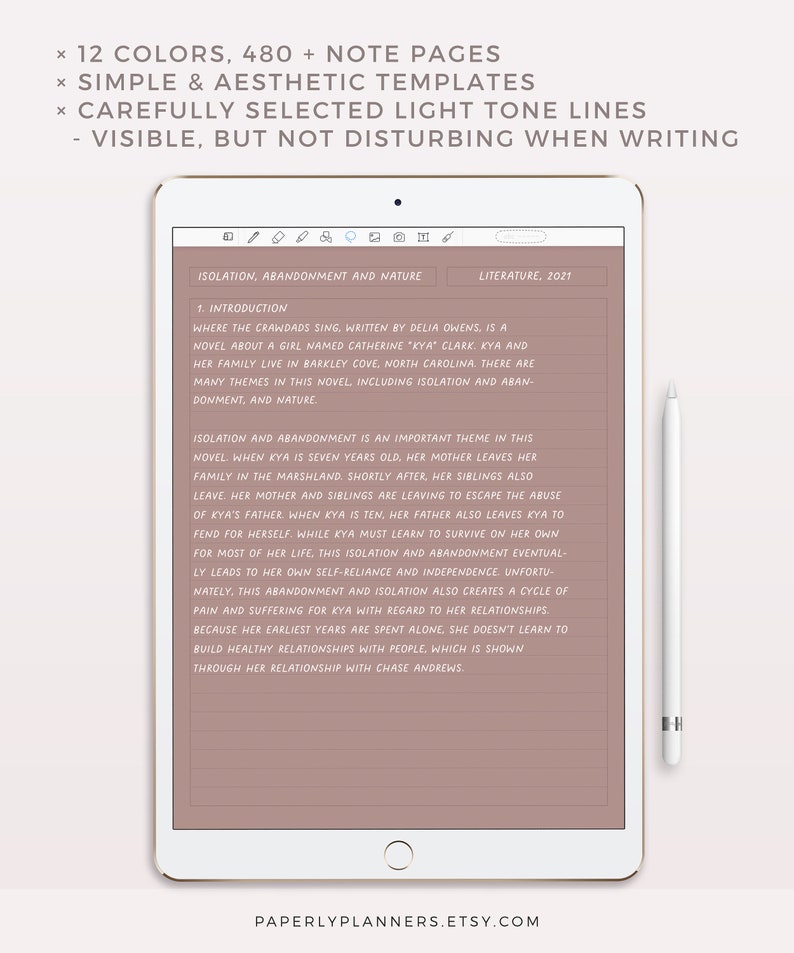 ROSY BRICKS Digital Note Template Neutral Goodnotes Template - Etsy