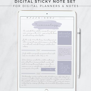 FALL LAVENDER Digital Sticky Note Set | Neutral Sticky Notes, iPad ...