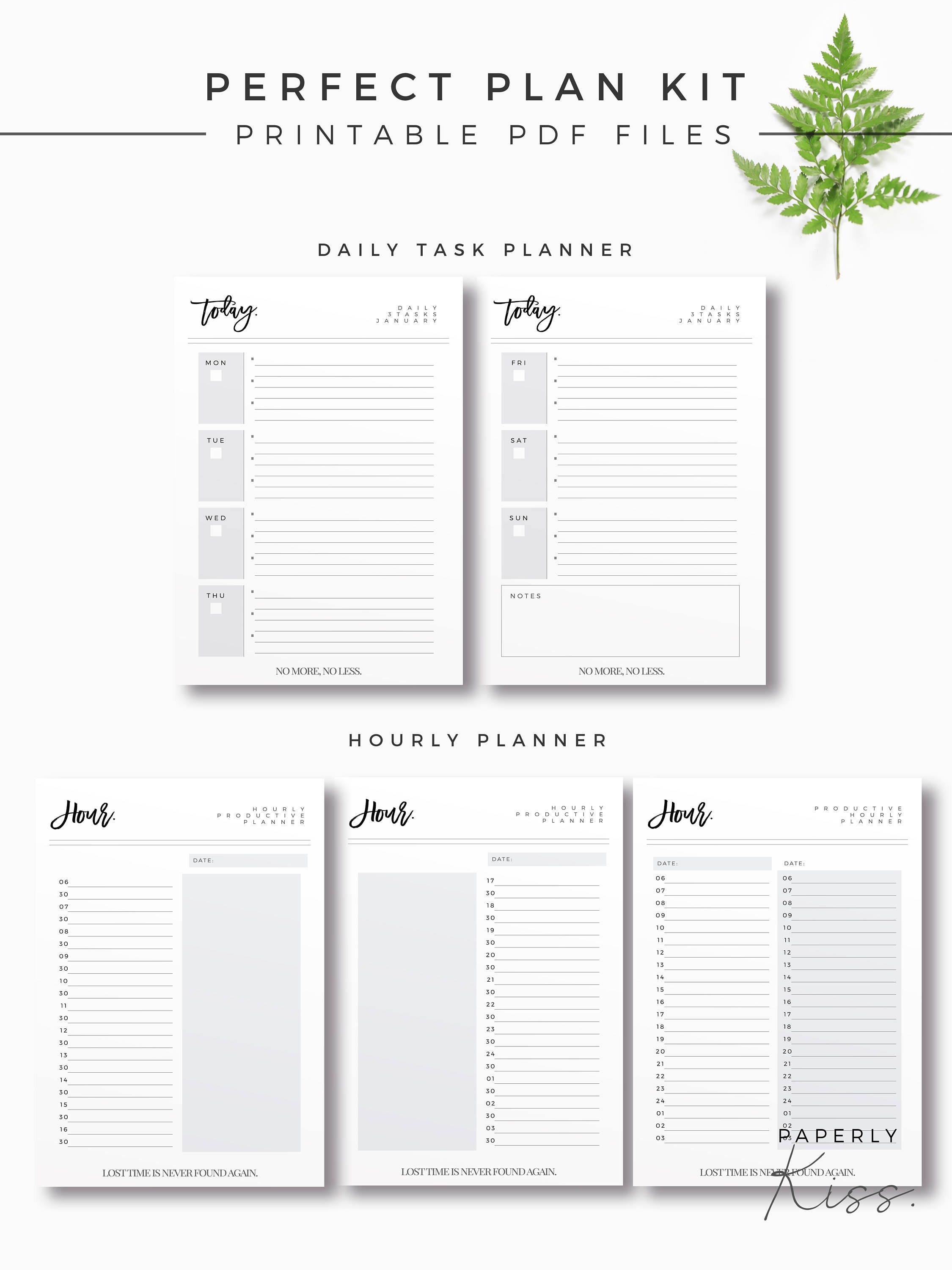 Perfect Plan Kit, Printable Planner Bundle, Modern Life Organizer ...