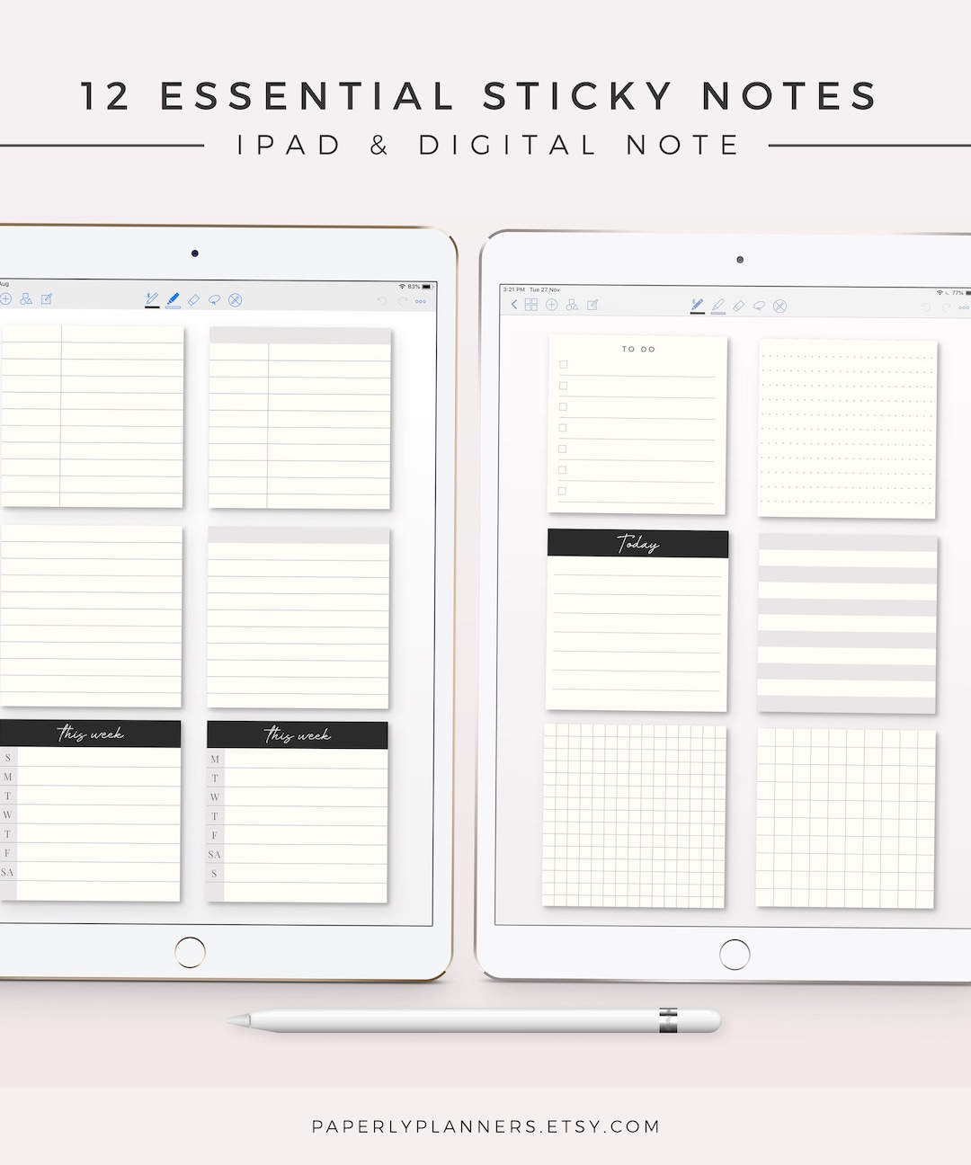 12 Essential Digital Sticky Notes | iPad Sticky Note, Digital Planner ...