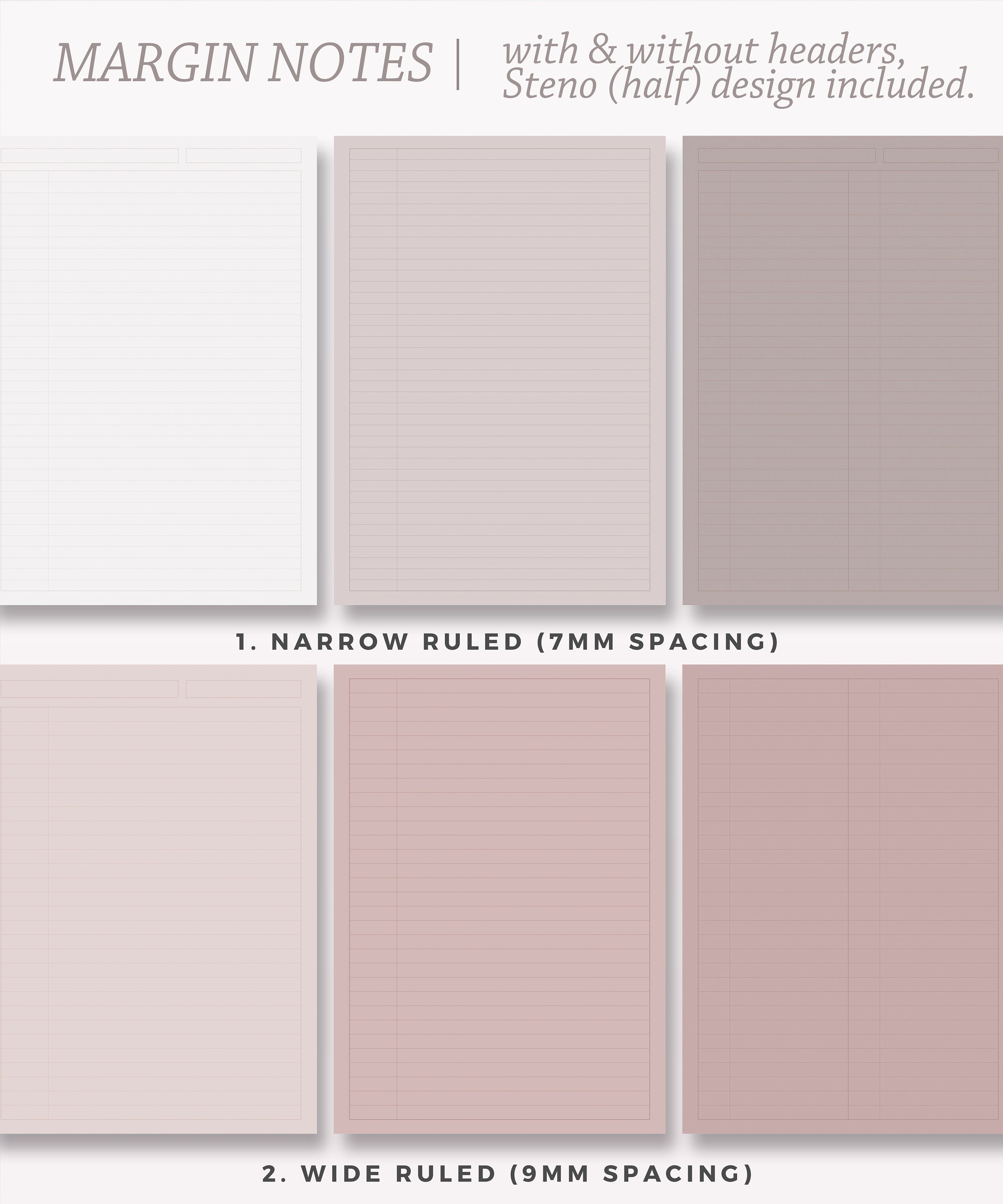 ROSY BRICKS Digital Note Template Neutral Goodnotes Template - Etsy