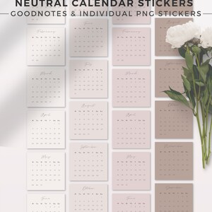 2023 NEUTRAL Digital Calendar Sticky Notes | iPad Sticky Notes ...