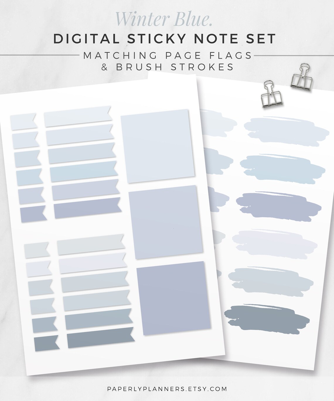 WINTER BLUE Digital Sticky Notes Goodnotes Sticker Book - Etsy