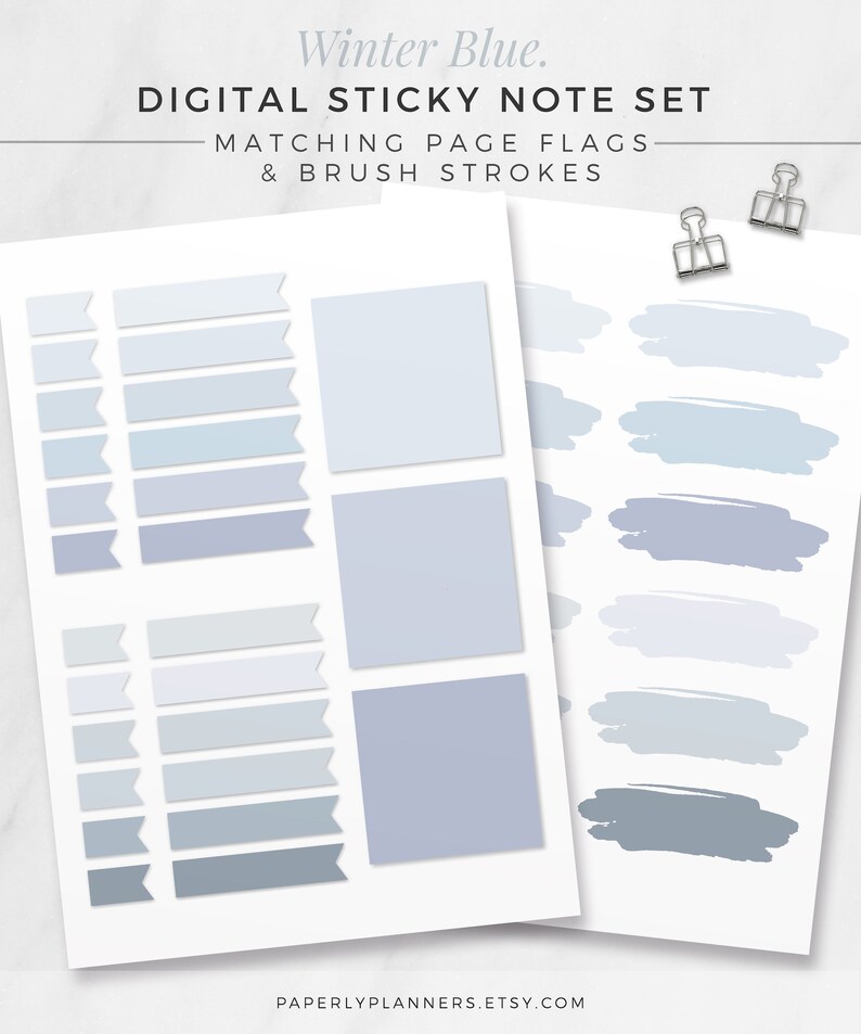 WINTER BLUE Digital Sticky Notes | Goodnotes Sticker Book Edition ...
