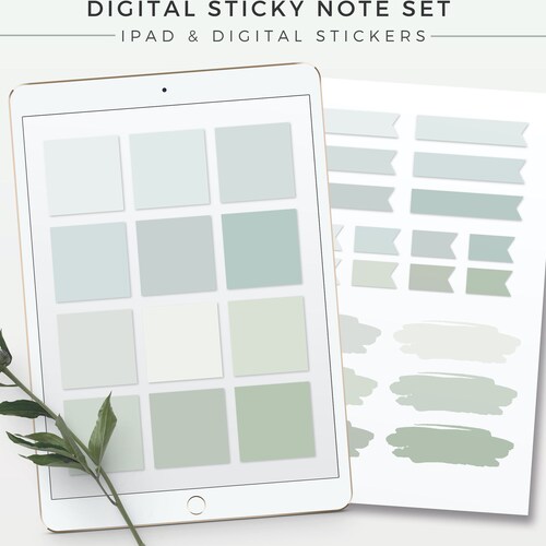 WINTER BLUE Digital Sticky Note Set Neutral Sticky Notes - Etsy