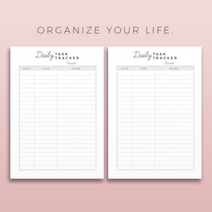Daily Task Planner, Printable Planner Inserts, Productivity Organizer ...