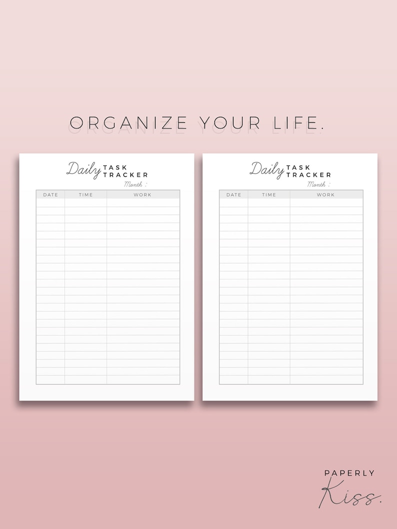 Daily Task Planner, Printable Planner Inserts, Productivity Organizer ...