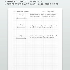 SIMPLE Cornell Grid Note Template | A4 & LETTER | Printable Note ...
