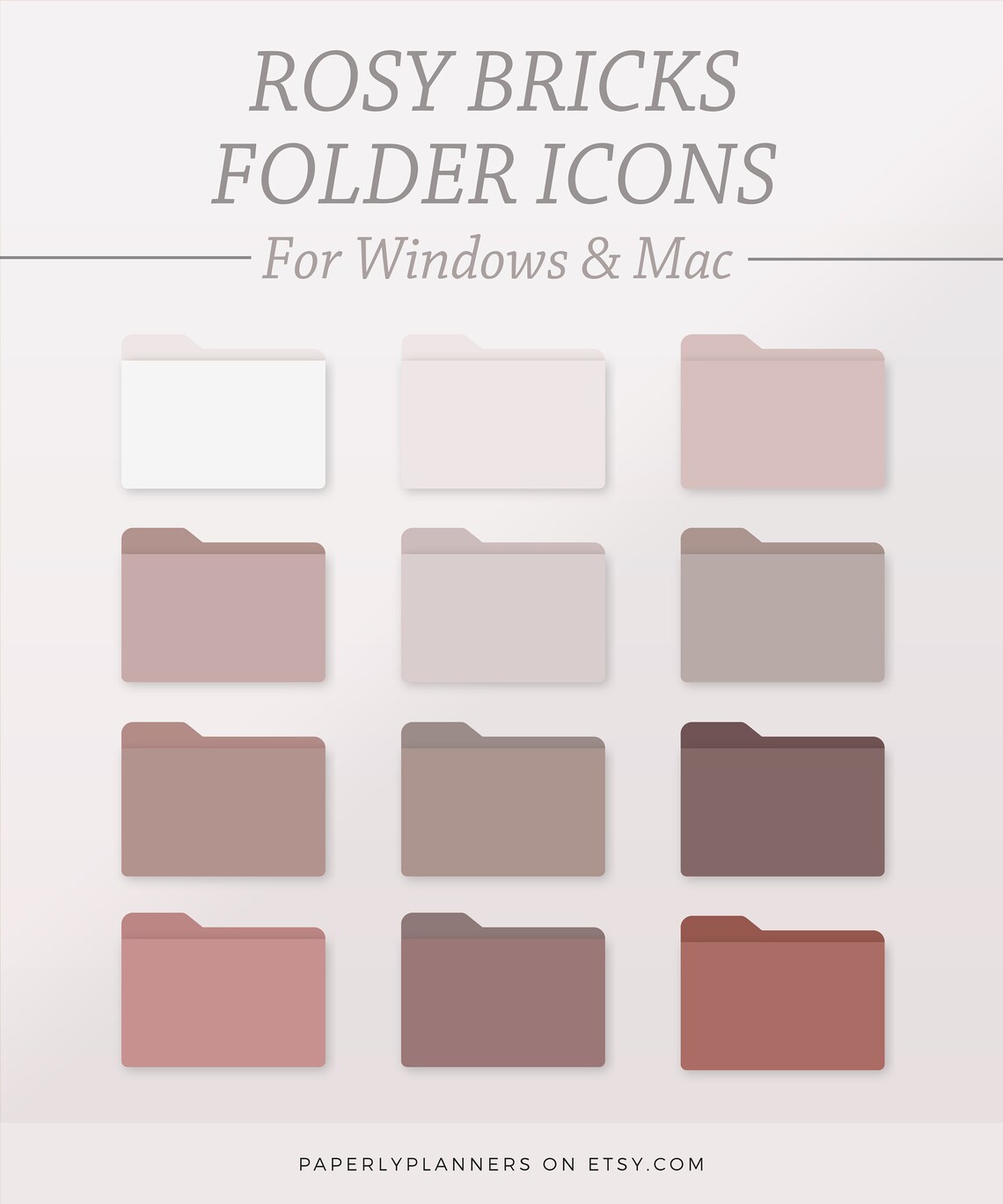 6 NEUTRAL PASTEL Folder Icons Pack Mac and Windows - Etsy
