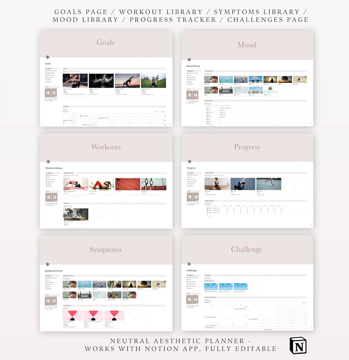 SIMPLE Health Tracker Notion Template | Notion Health and Fitness ...