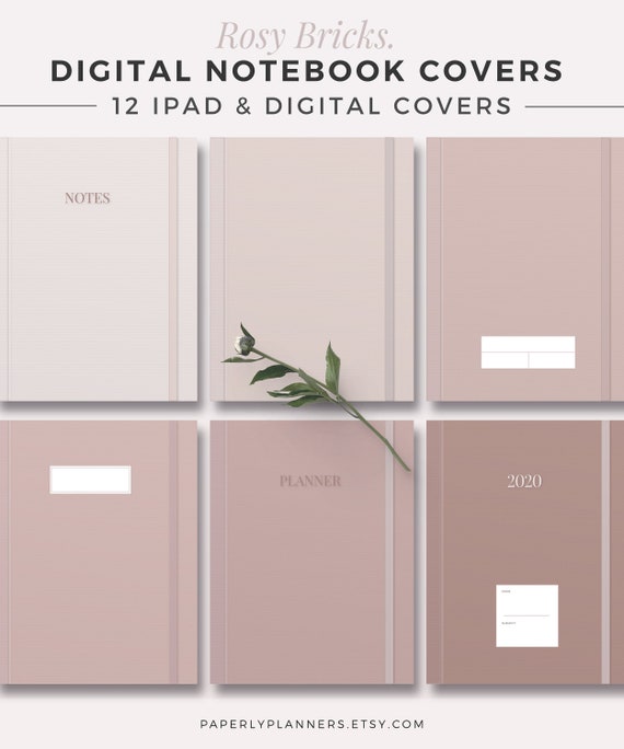 ROSY BRICKS Digital Note Covers Goodnotes Template Digital | Etsy