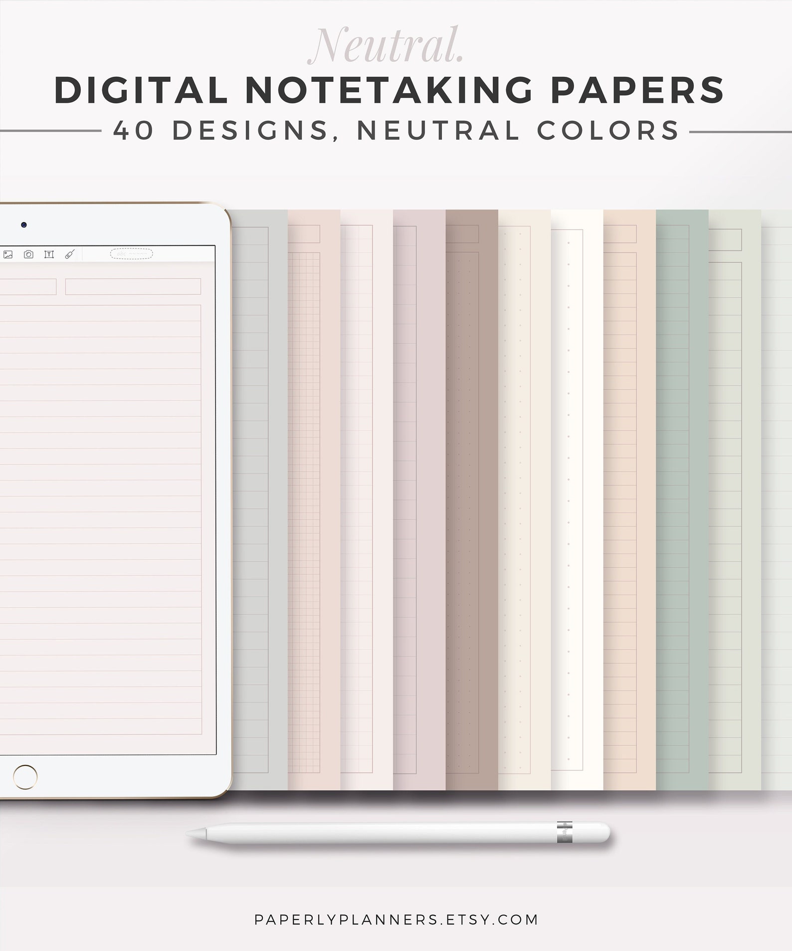 NEUTRAL Digital Note Template | Neutral Goodnotes Template | Digital ...
