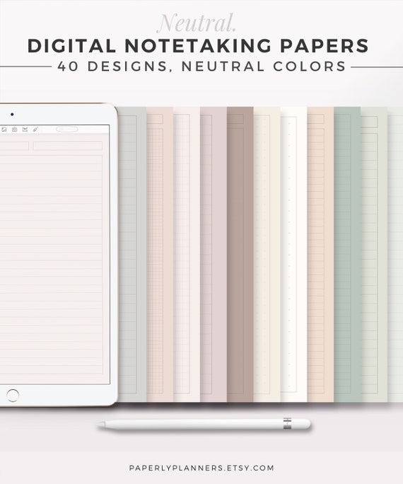 NEUTRAL Digital Note Template Neutral Goodnotes Template | Etsy