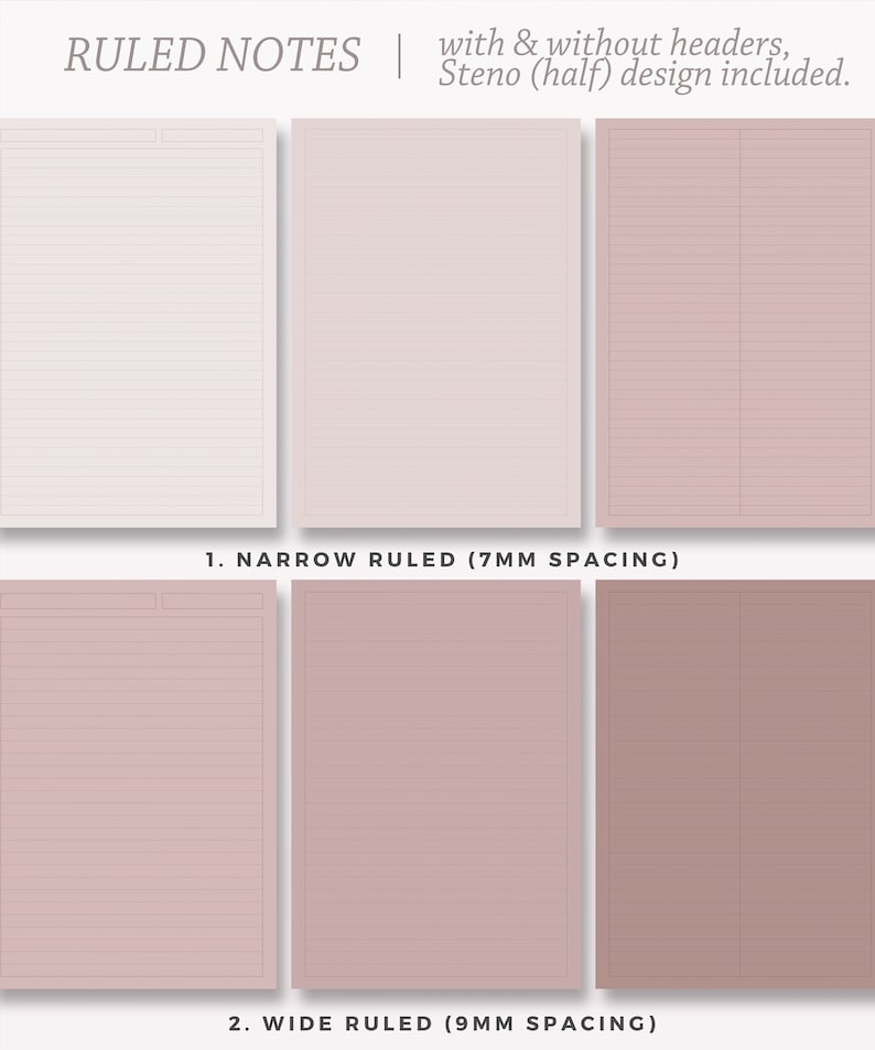 ROSY BRICKS Digital Note Template Neutral Goodnotes Template - Etsy