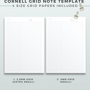 SIMPLE Cornell Grid Note Template | A4 & LETTER | Printable Note ...