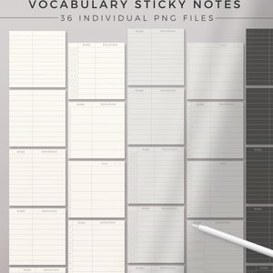 MONO Voca Sticky Notes | iPad Sticky Note, Digital Planner, Goodnotes ...
