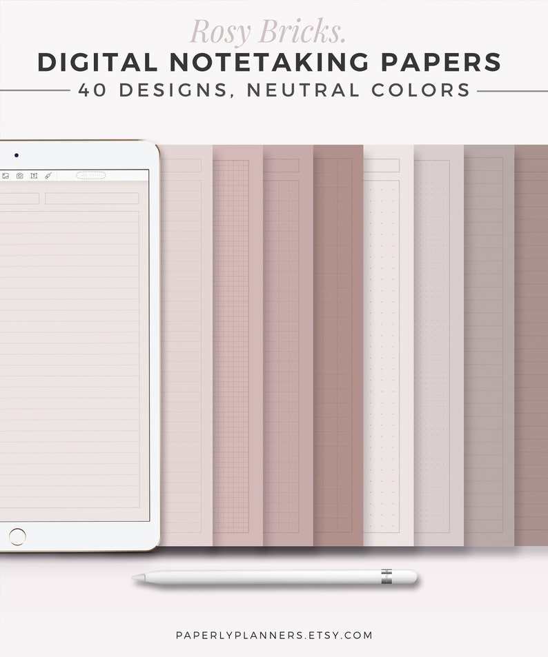 ROSY BRICKS Digital Note Template Neutral Goodnotes Template - Etsy