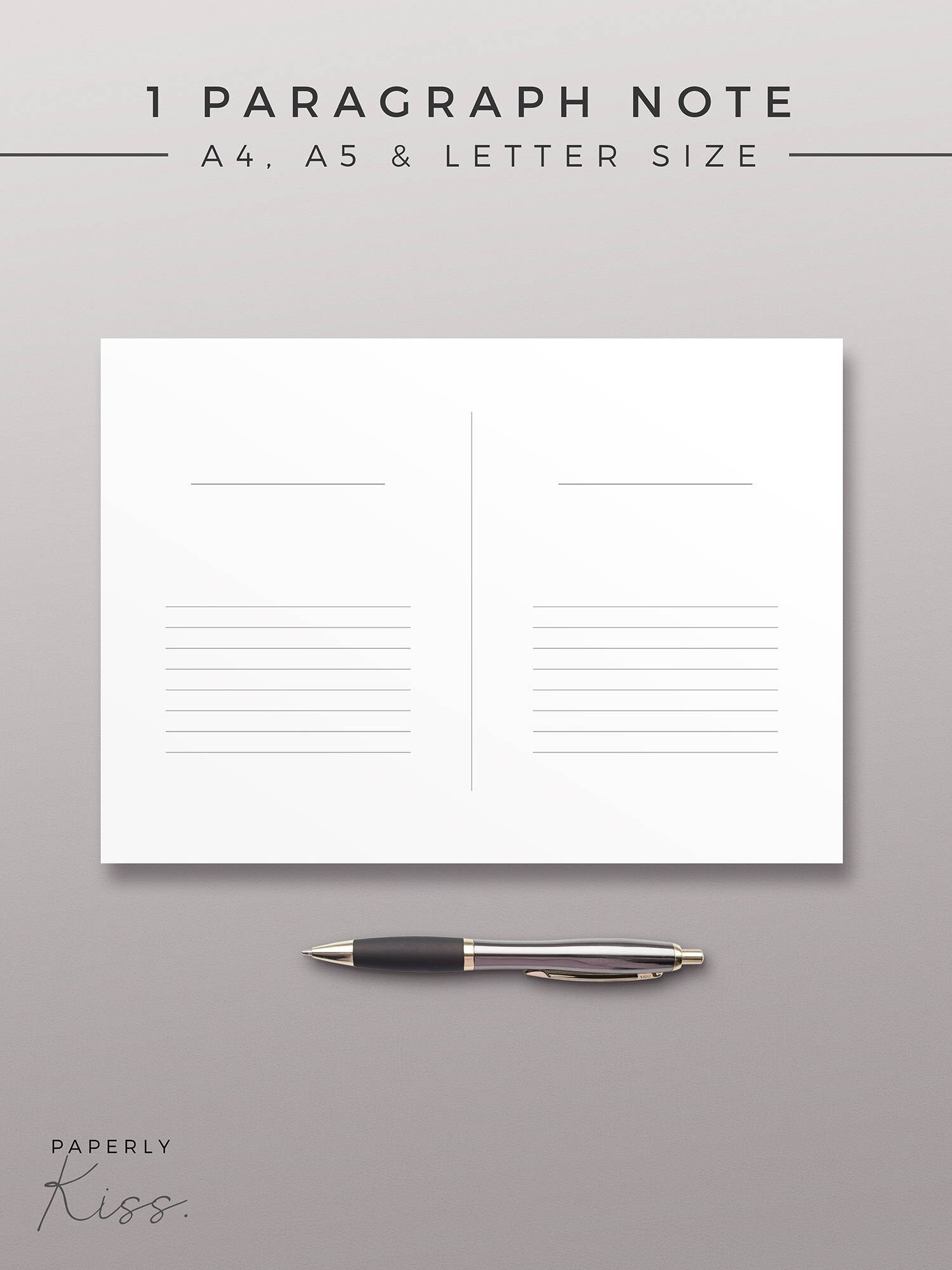 1 Paragraph Note, Printable Planner Inserts, Daily Diary Agenda, Modern ...