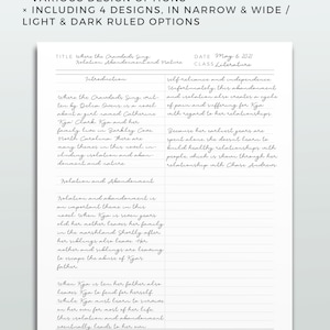 SIMPLE Steno Note Template | A4 & LETTER | Printable Steno Note Inserts ...