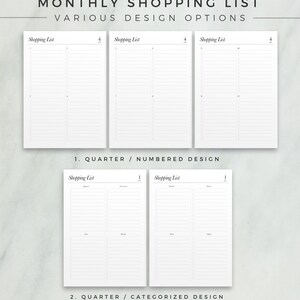 SO SIMPLE Shopping List | Monthly Shopping Planner, Printable Planner ...