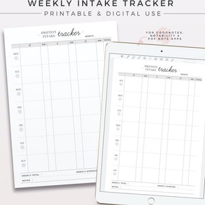 Weekly Intake Tracker | Diet Planner, Printable Planner Inserts ...