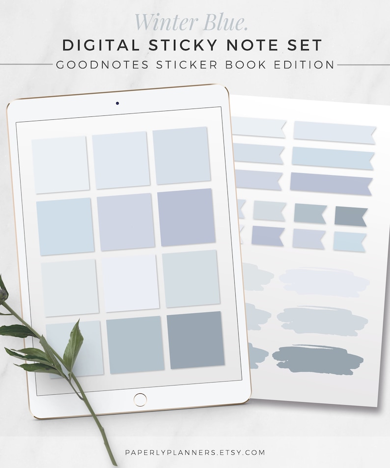 WINTER BLUE Digital Sticky Notes | Goodnotes Sticker Book Edition ...