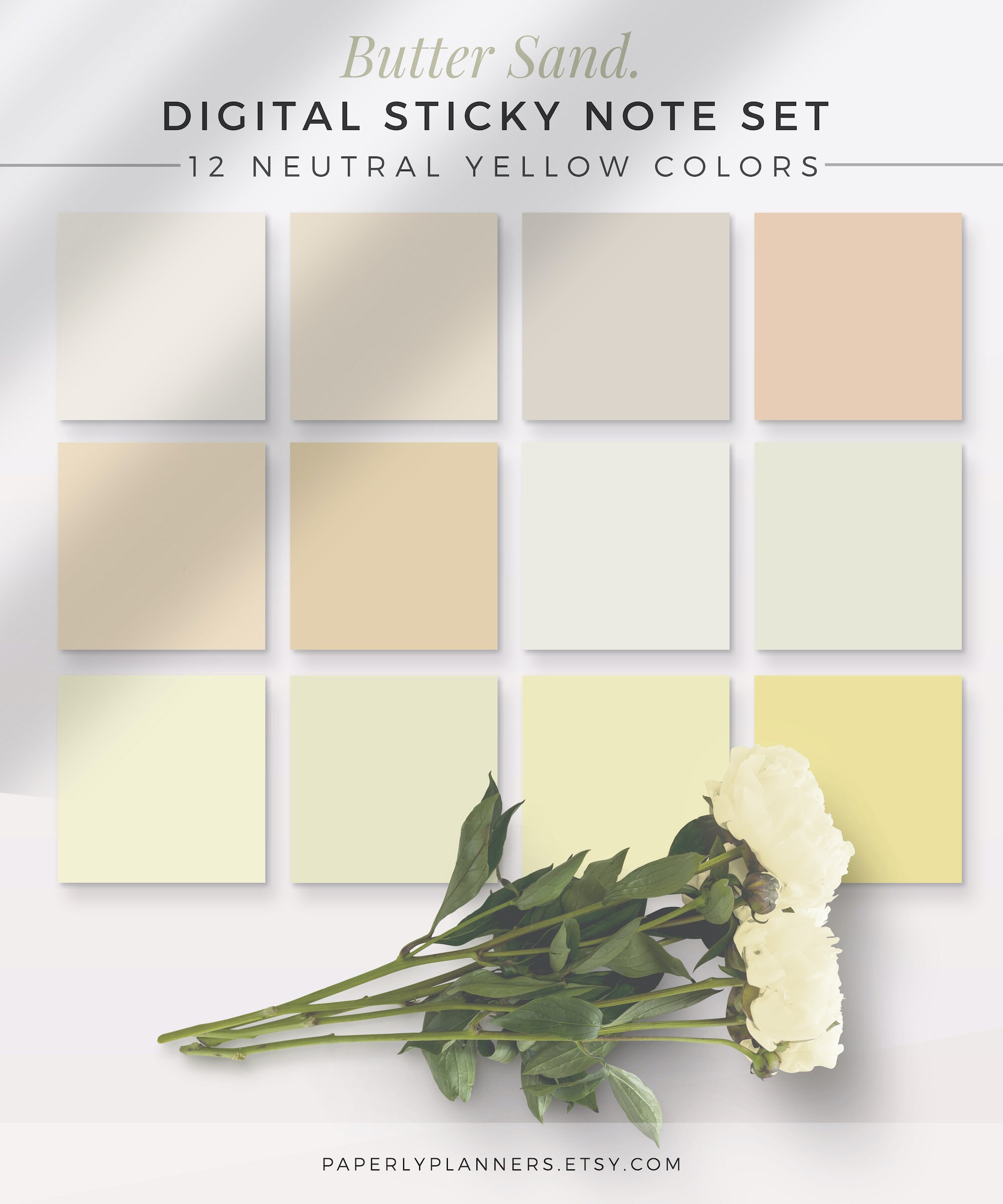BUTTER SAND Digital Sticky Note Set Neutral Sticky Notes | Etsy
