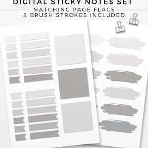 CITY GREY Digital Sticky Notes | Goodnotes Sticker Book Edition ...