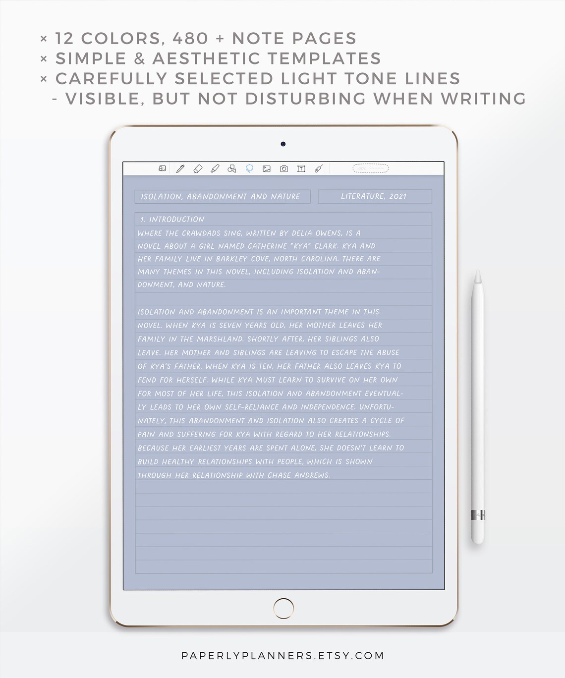 WINTER BLUE Digital Note Template Neutral Goodnotes Template | Etsy