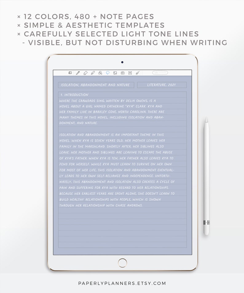 WINTER BLUE Digital Note Template Neutral Goodnotes Template | Etsy
