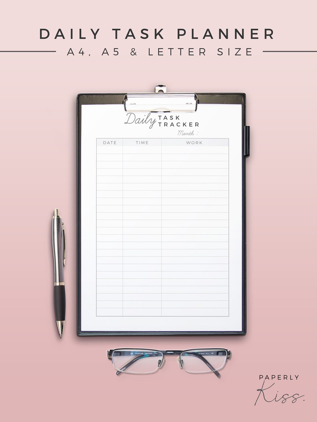 Daily Task Planner, Printable Planner Inserts, Productivity Organizer ...